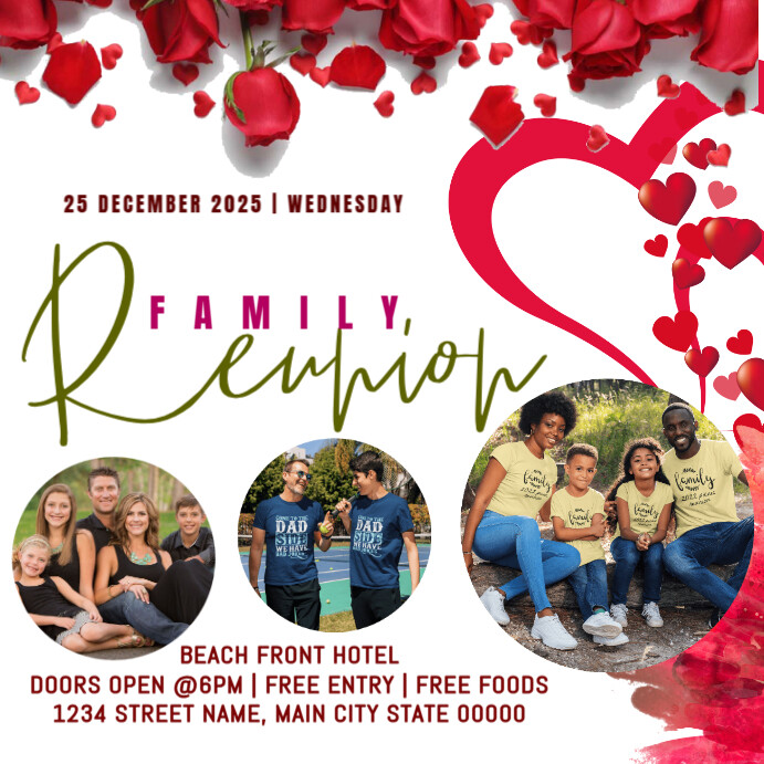 Maximalist Family Reunion Instagram Post Template | PosterMyWall