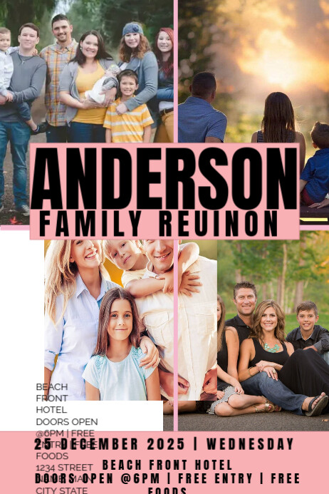 Maximalist Family Reunion Poster Template | PosterMyWall