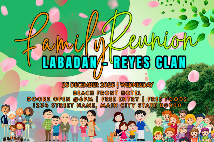 Maximalist Family Reunion Poster Template | PosterMyWall