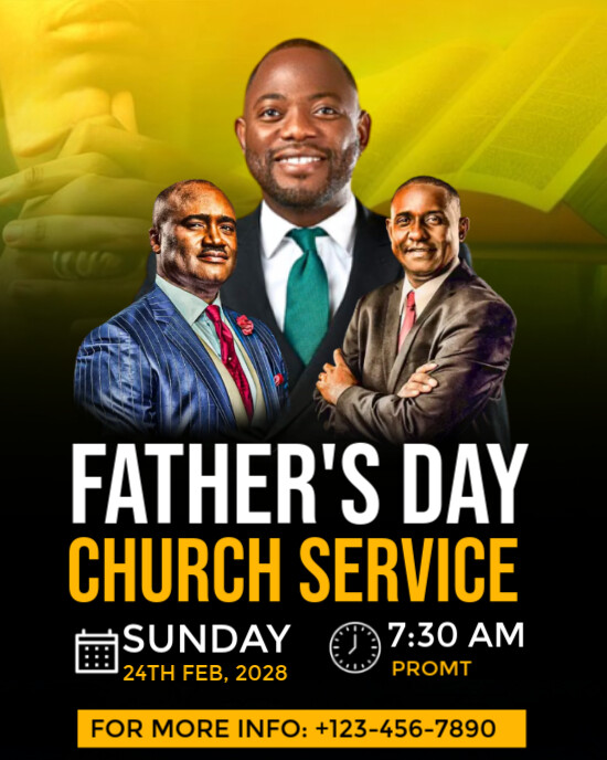 Maximalist Father's Day Church Service Flyer Instagram Portrait ...
