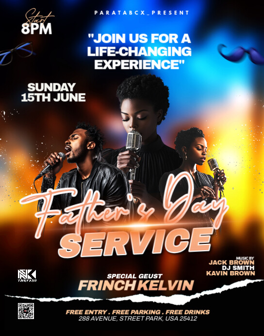 Maximalist Father's Day Church Service Poster/wallboard Template ...