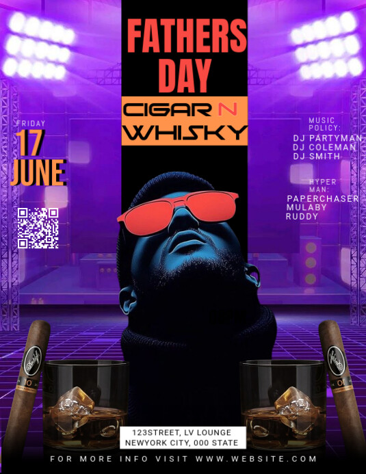 Maximalist Fathers Day Cigar And Whisky Flyer (us Letter) Template ...