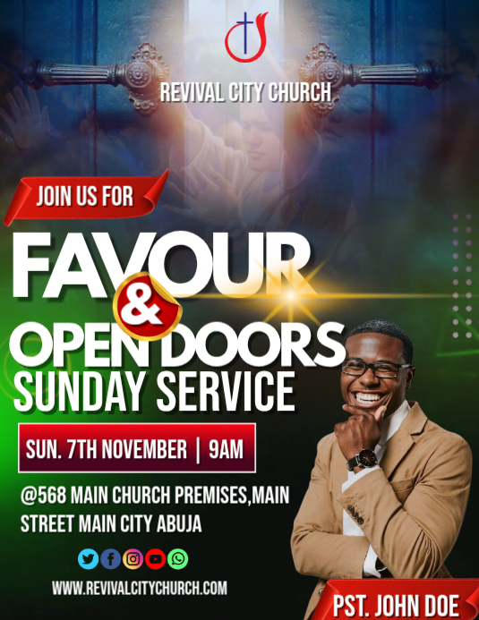 Plantilla de Maximalist Favour For Open Door Flyer (us Letter ...