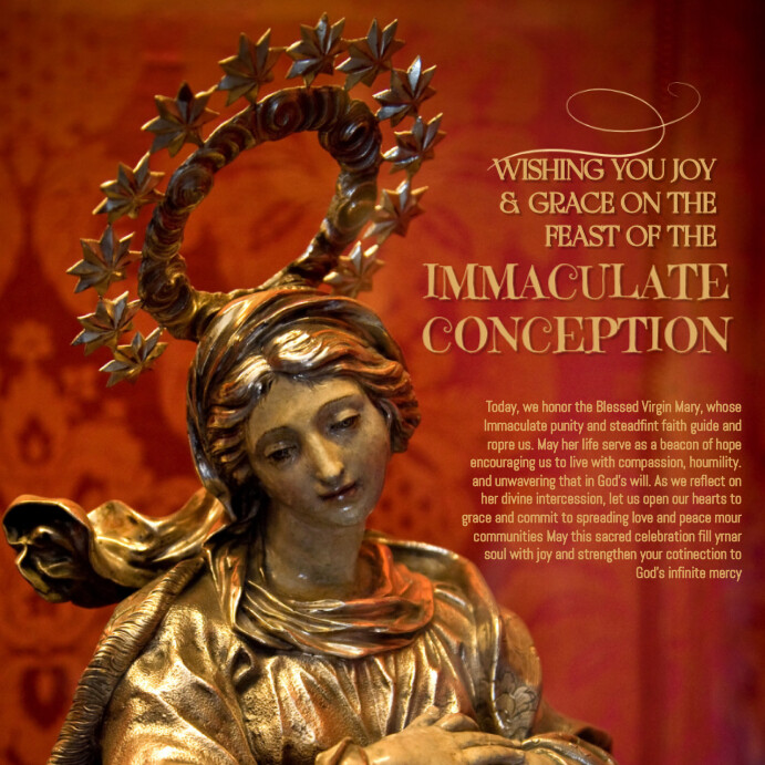 Maximalist Feast Of Immaculate Conception Instagram Post Template | PosterMyWall