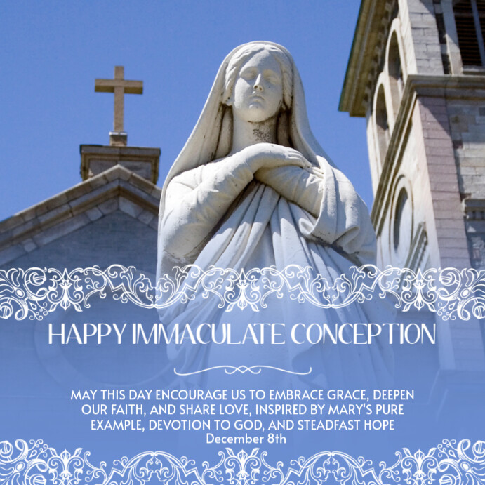 Maximalist Feast Of Immaculate Conception Instagram Post Template | PosterMyWall