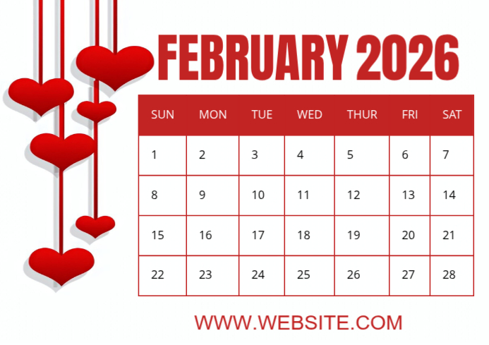 Maximalist February Calendar A4 Template | PosterMyWall