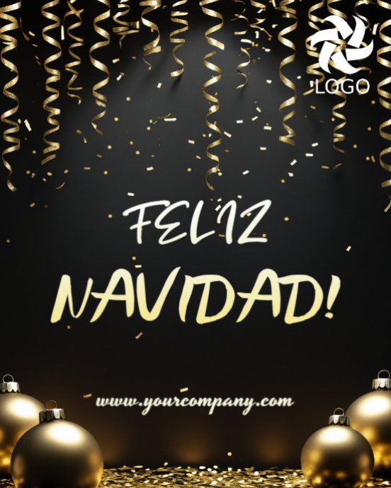 Maximalist Feliz Navidad Season Greetings Holiday Wishes Poster Flyer ...