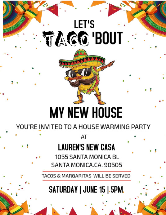 Copy of Maximalist Fiesta House Warming Flyer (us Let | PosterMyWall