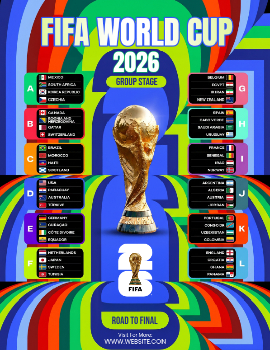 Plantilla de Fifa World Cup 2026 Folletos | PosterMyWall
