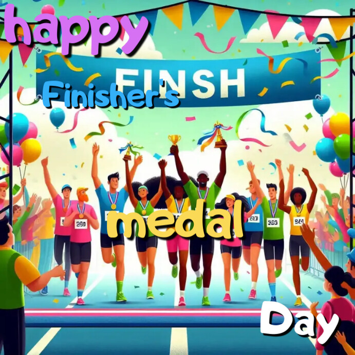 Шаблон Maximalist Finishers Medal Day Instagram Post | PosterMyWall