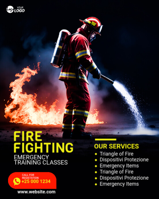 Copy of Maximalist Fire Fighting Training Instagram Portrait | PosterMyWall