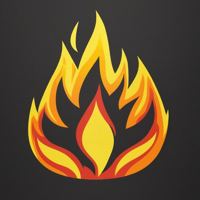 Maximalist Fire Flame Logo Instagram Post Templat | PosterMyWall