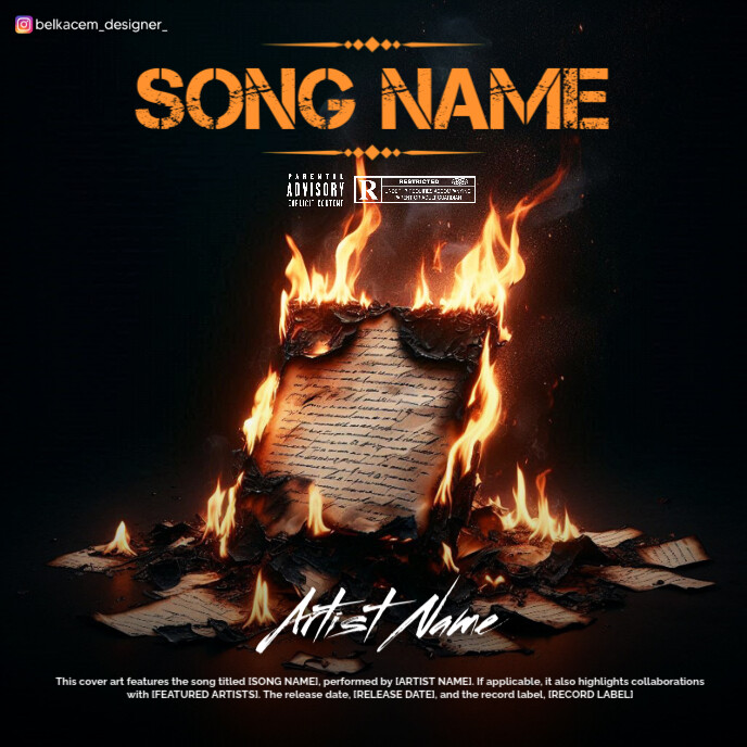 Maximalist Fire Paper Album Cover Template | PosterMyWall