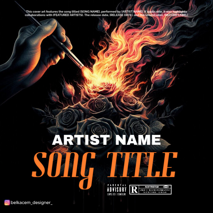 Maximalist Fire Roses Album Cover Template | PosterMyWall