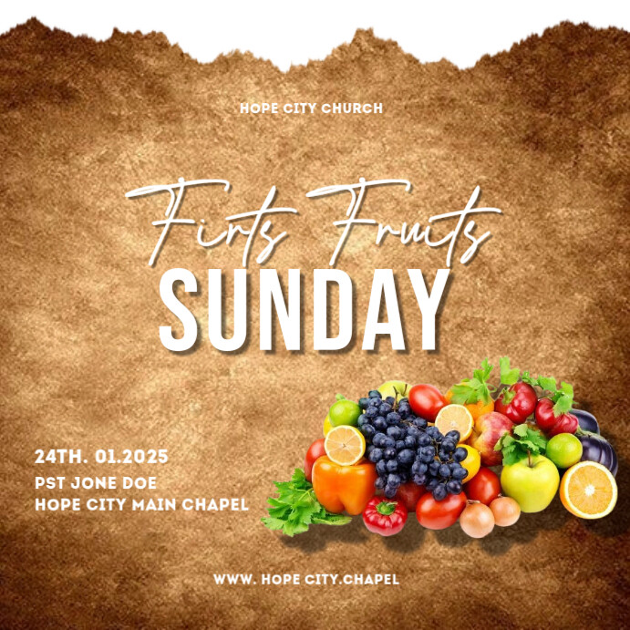 Maximalist First Fruits Instagram Post Template | PosterMyWall