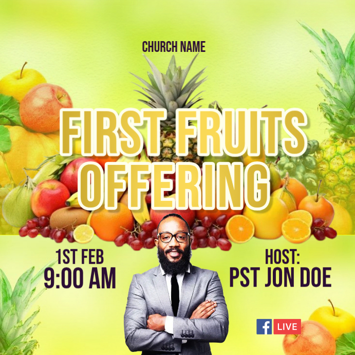 Maximalist First Fruits Instagram Post Template | PosterMyWall