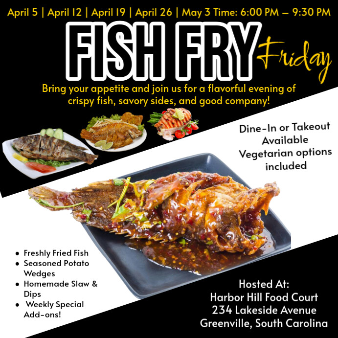 Maximalist Fish Fry Friday Instagram Post Template | PosterMyWall