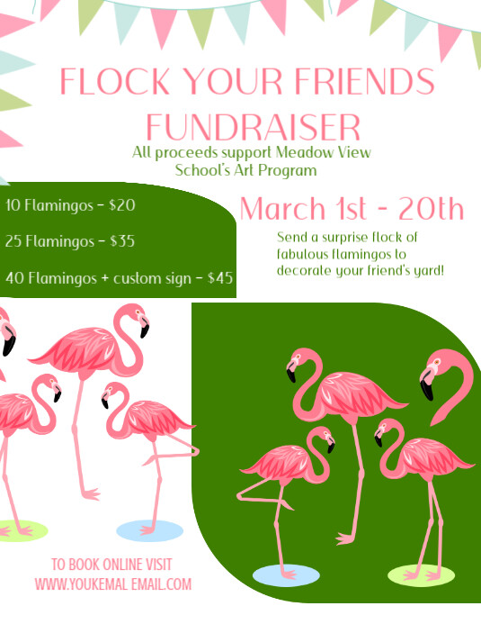 Maximalist Flock Your Friends Fundraiser Flyer (us Letter) Template ...