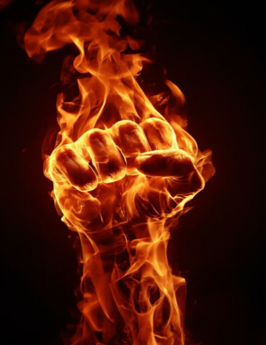 Maximalist Folded Fist Fire Flame Flyer (us Letter) Template | PosterMyWall