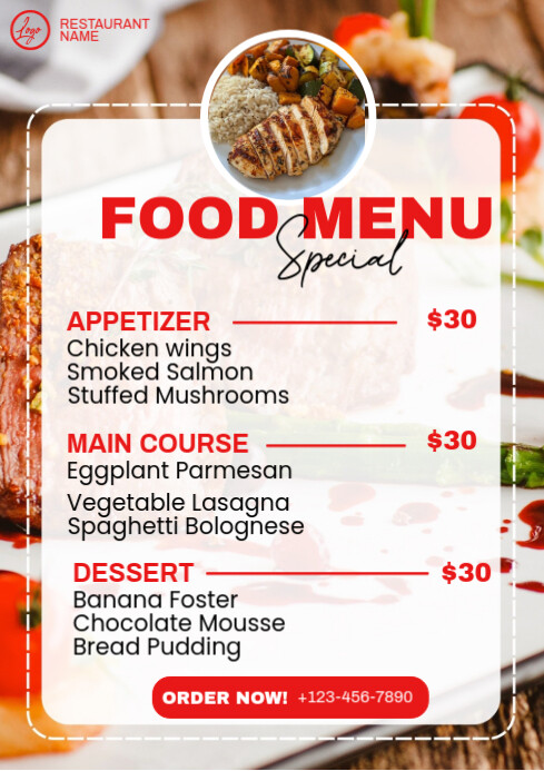 Copy of Maximalist Food Menu Design A4 | PosterMyWall