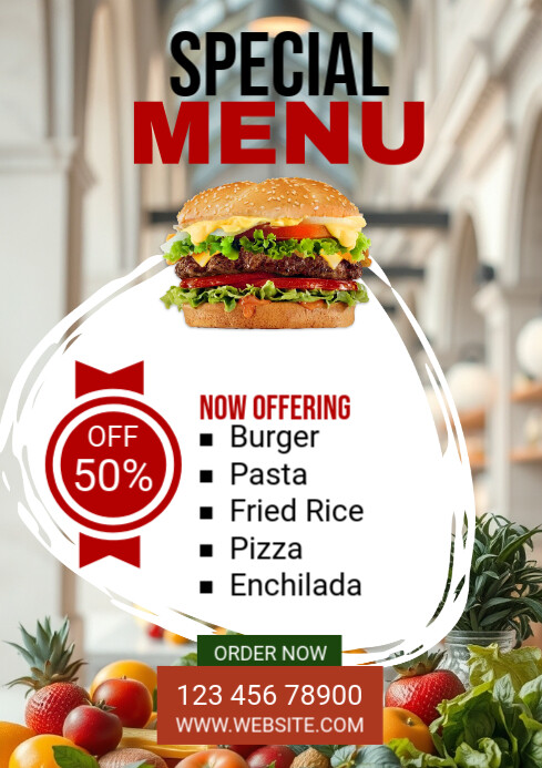 Maximalist Food Offer Design Template A1 | PosterMyWall