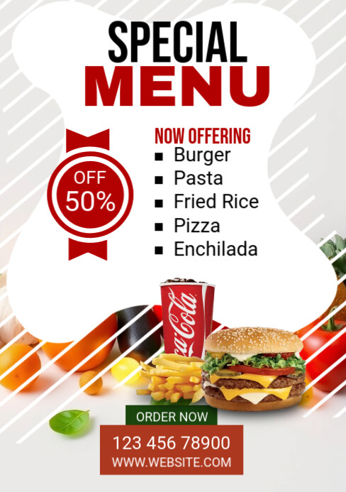 Maximalist Food Offer Design Template A6 | PosterMyWall