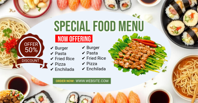 Copy of Maximalist Food Offer Design Template Facebook Group Cover ...