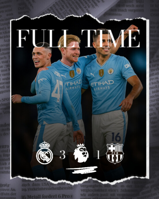 Maximalist Football Full-time Score Flyer – Editable Match Result ...