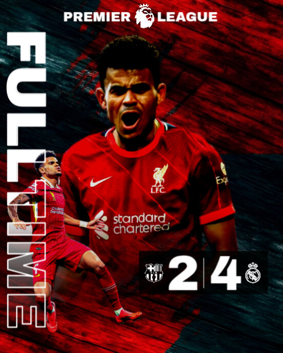 Copy of Maximalist Football Full-time Score Flyer – Editable Match ...