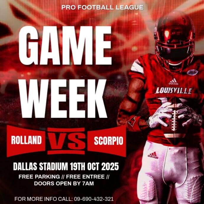 Maximalist Football Game Week Announcement Template Instagram Post ...