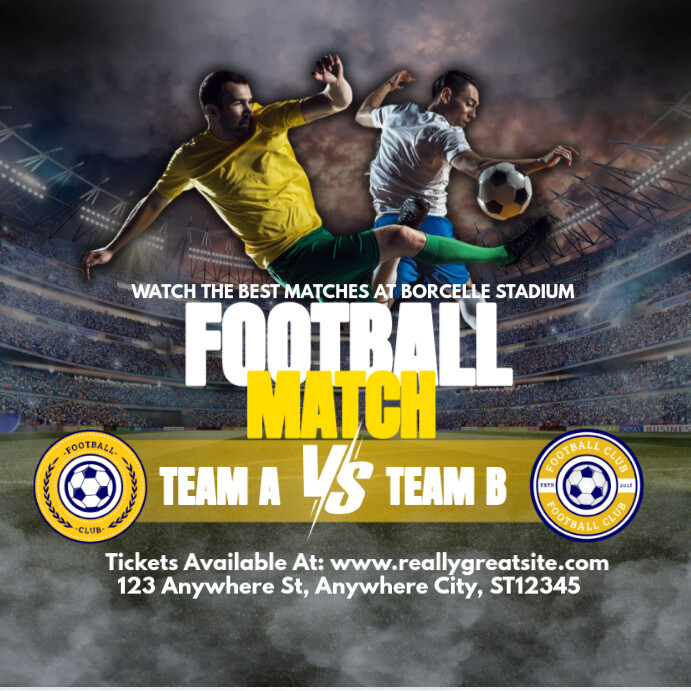 Maximalist Football Match Instagram Post Template | PosterMyWall