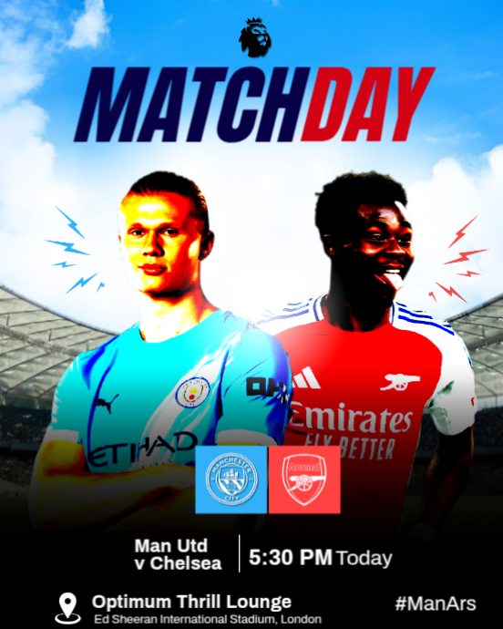 Maximalist Football Matchday – Editable Soccer Game Poster Template ...