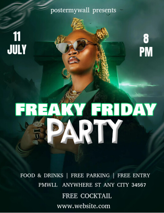 Maximalist Freaky Friday Party Event Flyer (us Letter) Template ...
