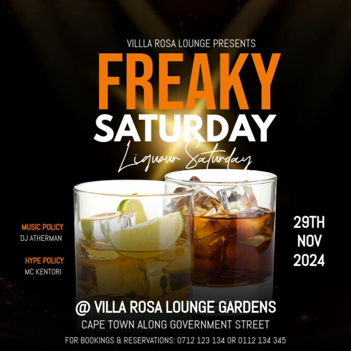 Maximalist Freaky Saturday Drinking Club Bar Poster Instagram Post ...