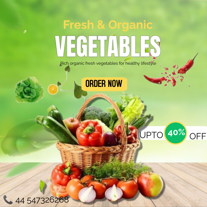 Maximalist Fresh Vegetables Instagram Post Template | PosterMyWall