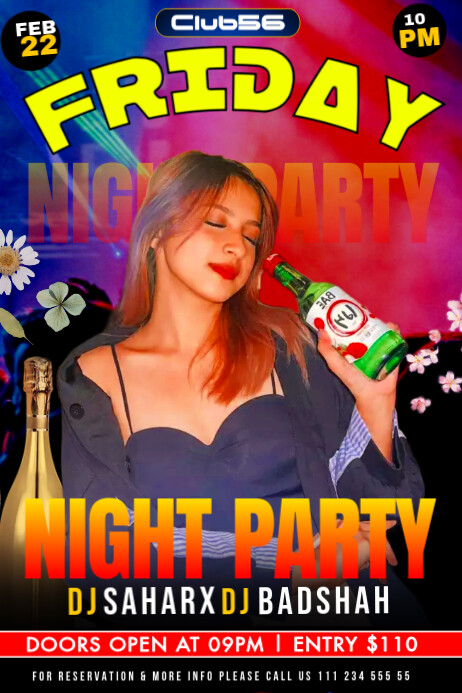 Maximalist Friday Night Club Party Poster Template | PosterMyWall