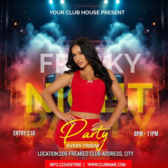 Maximalist Friday Night Party Instagram Post Template | PosterMyWall