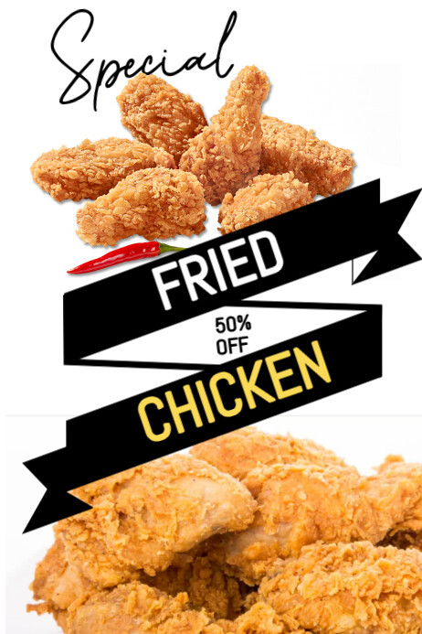 Plantilla de Maximalist Fried Chicken Poster | PosterMyWall