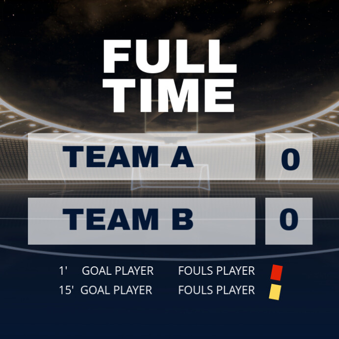 Maximalist Full Time Soccer Instagram Post Template | PosterMyWall