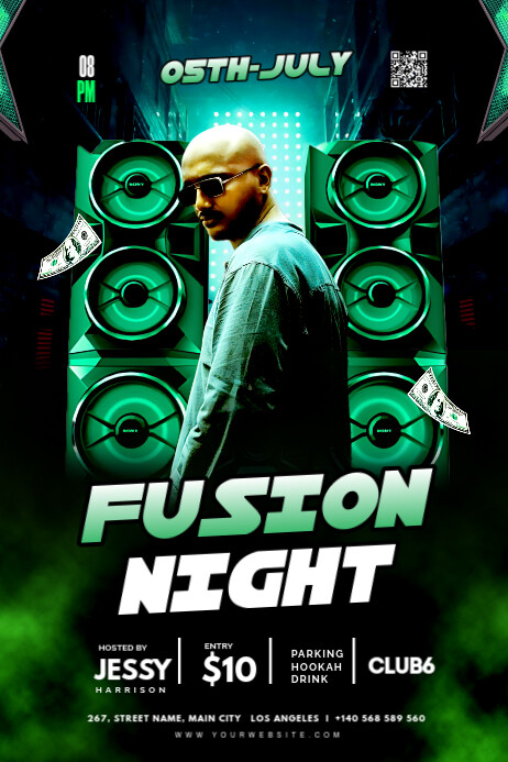 Maximalist Fusion Night Poster Template | PosterMyWall