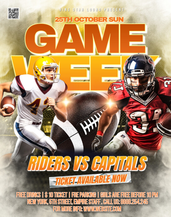 Maximalist Game Week Editable Sports Poster/wallboard Template ...