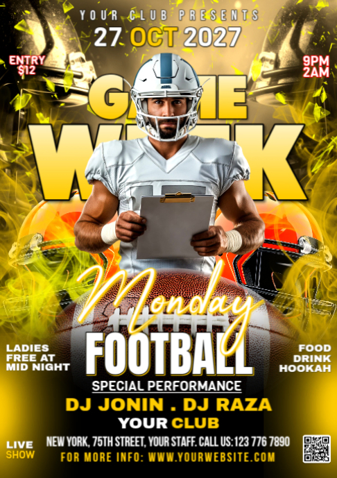 Maximalist Game Week Football Flyer A2 Template | PosterMyWall