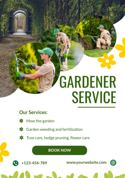 Plantilla de Maximalist Gardener Service Company Ad A4 | PosterMyWall