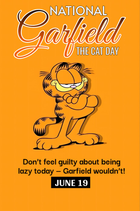 Maximalist Garfield Day Poster Template | PosterMyWall