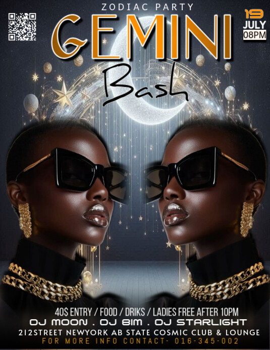 Copy of Maximalist Gemini Bash Flyer Flyer (us Letter) | PosterMyWall