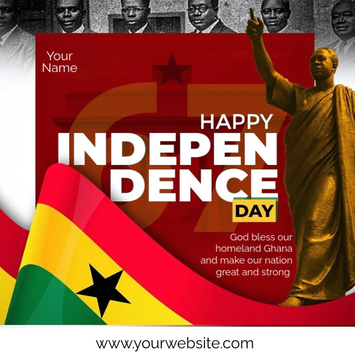 Maximalist Ghana Independence Day Instagram Post Template | PosterMyWall