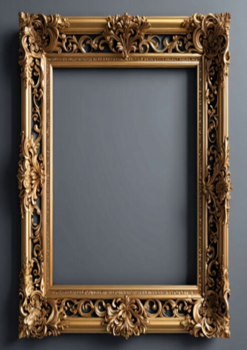 Maximalist Golden Family Picture Frame A4 Template | PosterMyWall