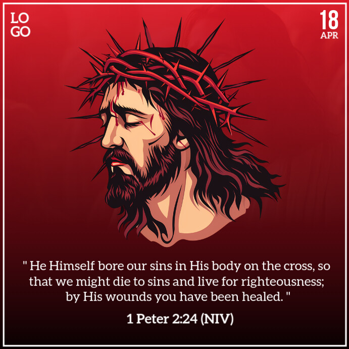 Copy of Maximalist Good Friday Bible Verse Instagram Post | PosterMyWall