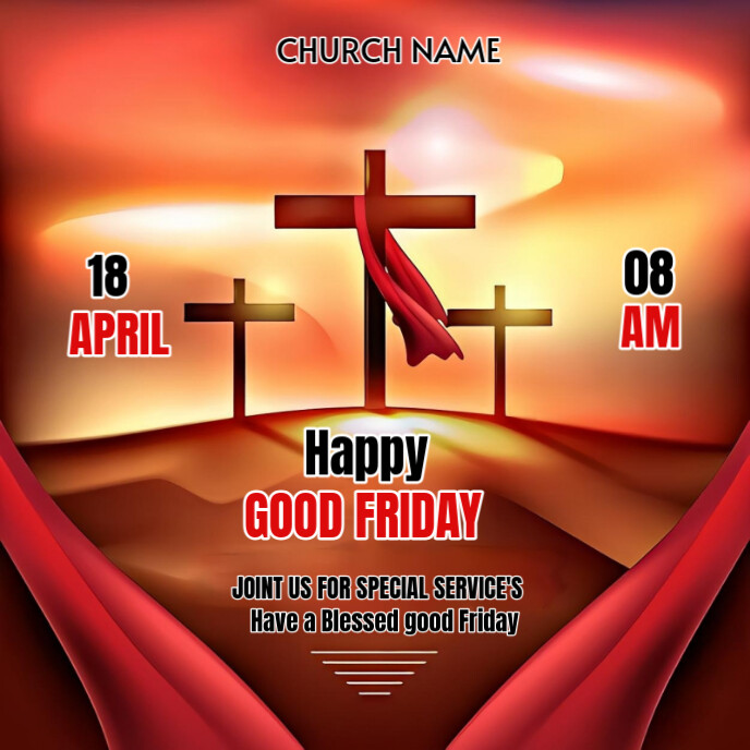 Copy of Maximalist Good Friday Invitation Card Album Cover | PosterMyWall