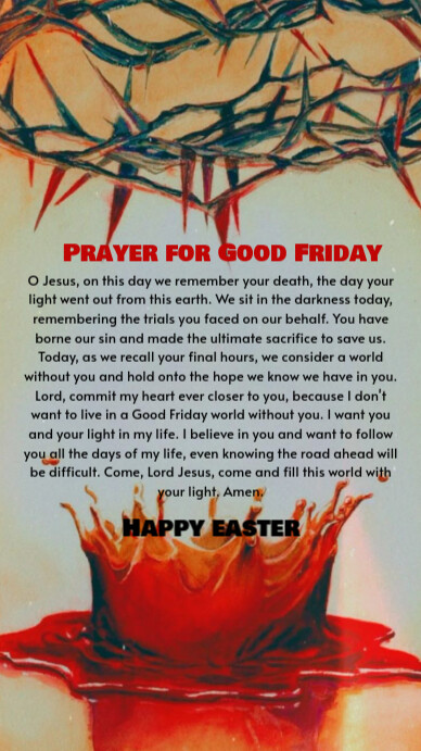 Maximalist Good Friday Prayer Instagram Story Template | PosterMyWall